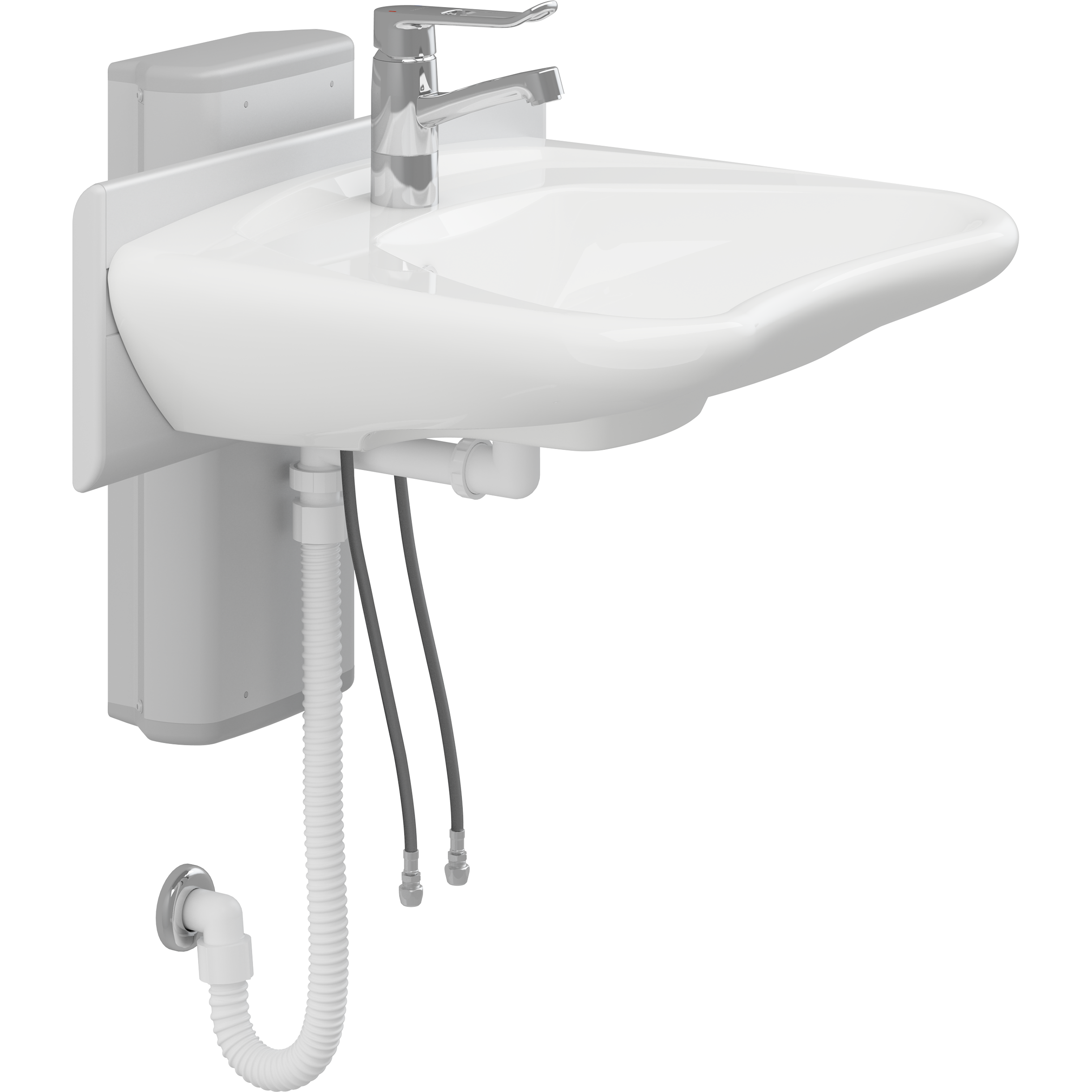 Solution with PLUS wash basin bracket, manually height adjustable with ...
