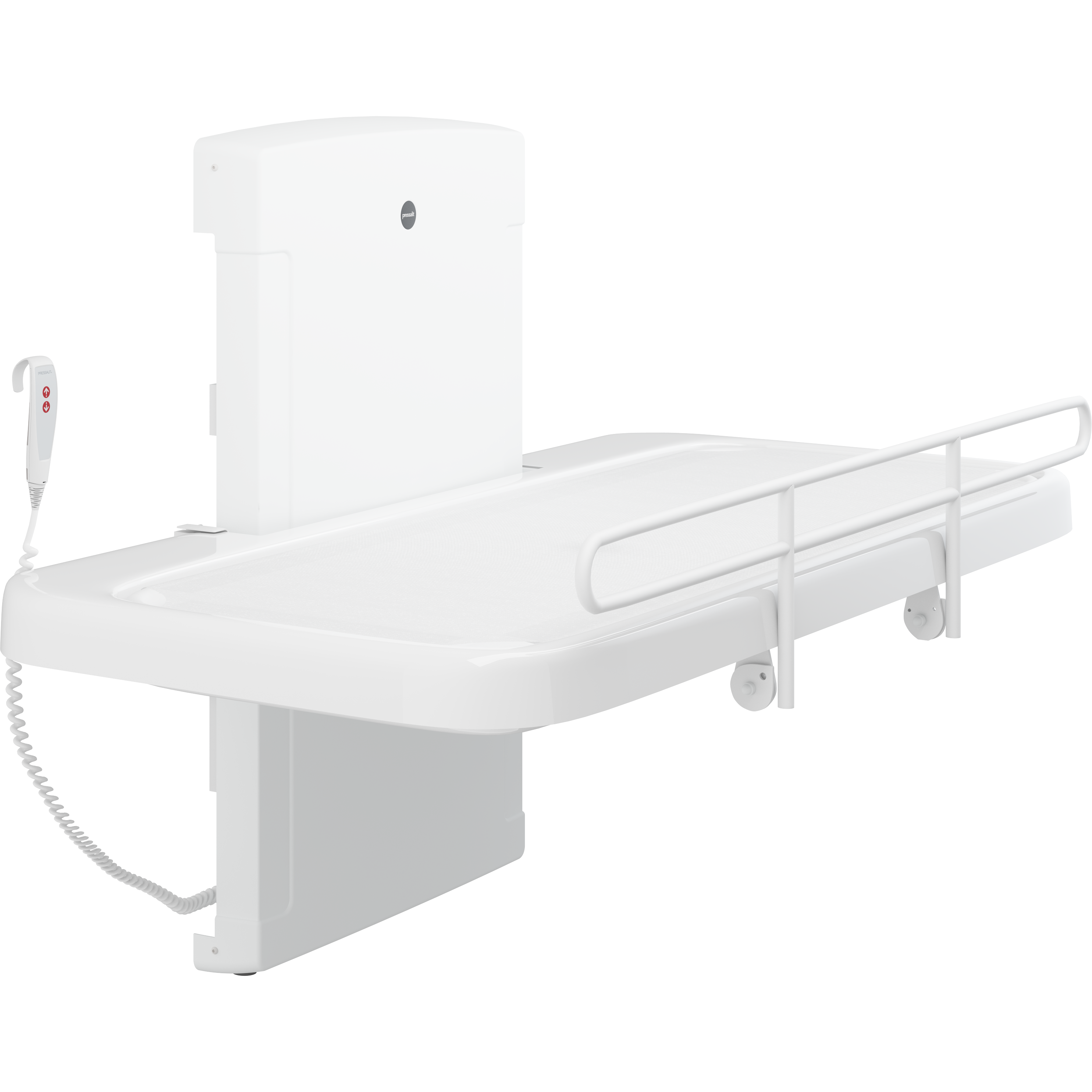SCT 2100 shower change table, coated canvas, electrically height adjustable
